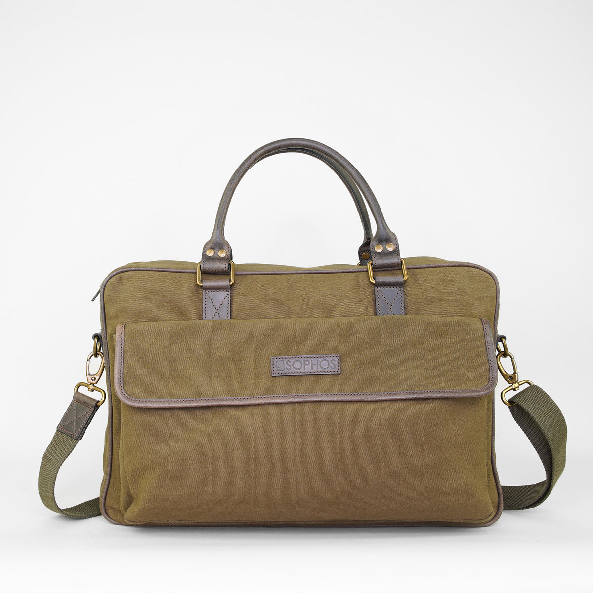 Olive Waxed Canvas Briefcase - Perfect Laptop Bag – Sophos Lifestyle