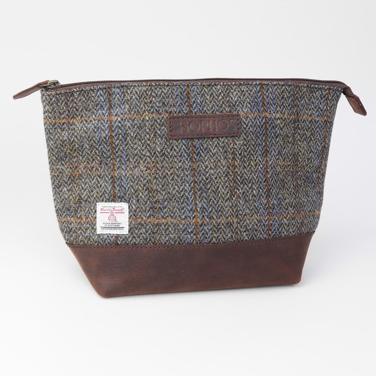 Brown Harris Tweed Triangle Washbag - Toiletries Bag – Sophos Lifestyle