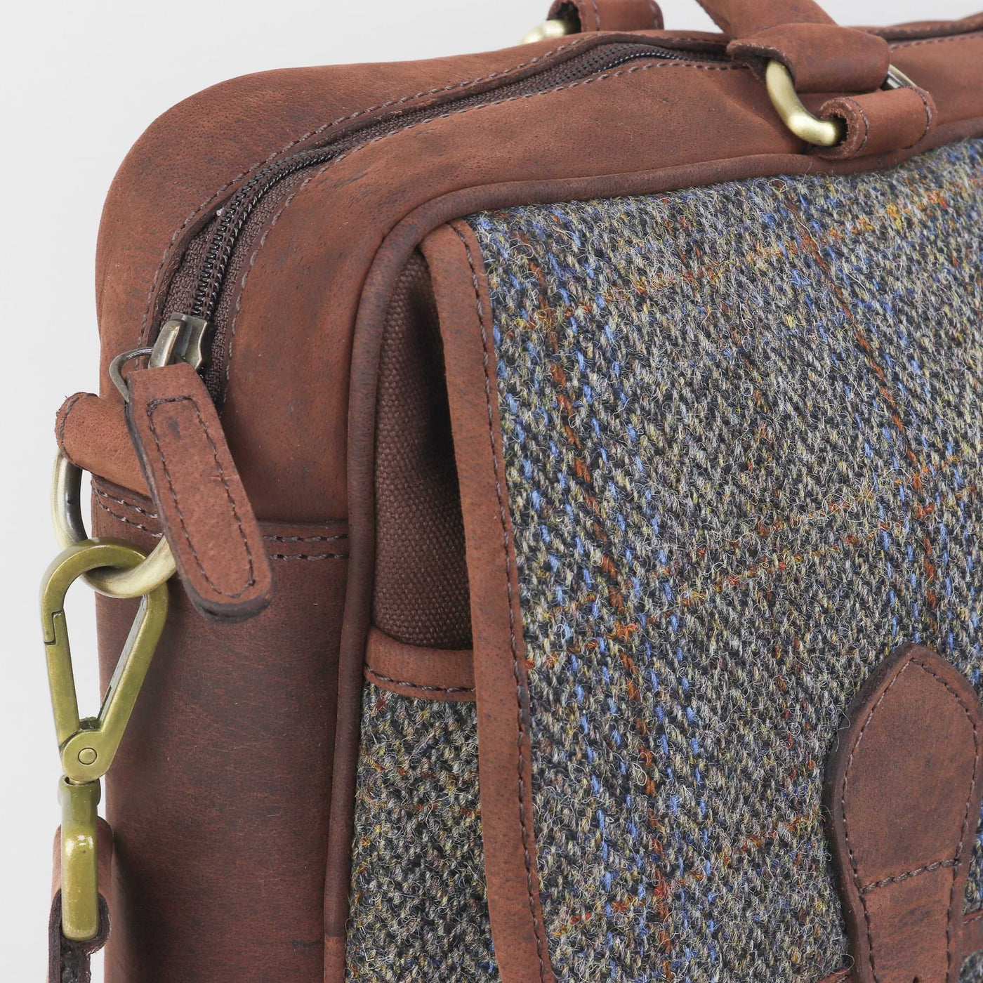 Brown Harris Tweed Briefcase - Refined Laptop Bag – Sophos Lifestyle