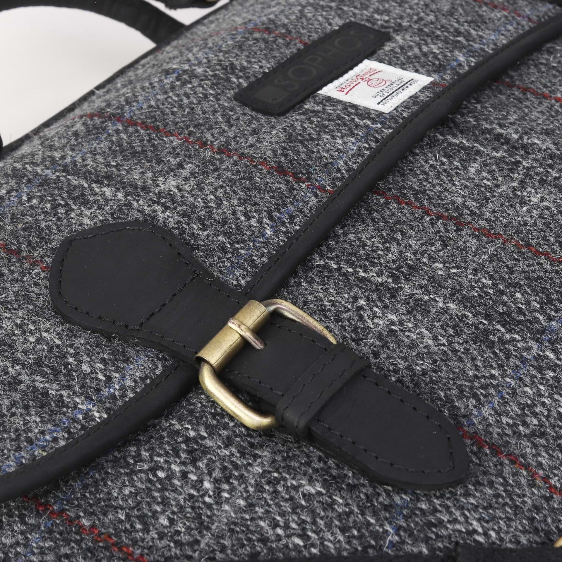 Grey Harris Tweed Briefcase - Gentleman's Laptop Bag – Sophos Lifestyle